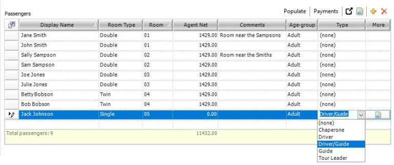 Passenger Type field - Tourwriter Knowledge Base