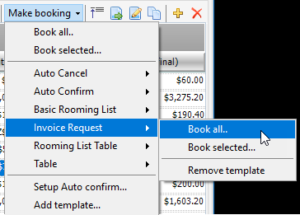 Invoice Request Book All - Tourwriter Knowledge Base