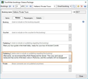 New Publishing Note - Tourwriter Knowledge Base