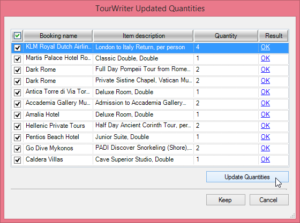 Updated Quantities Window - Tourwriter Knowledge Base