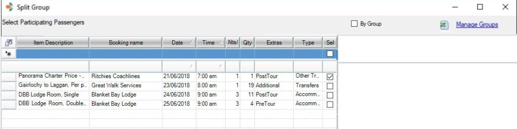 Split Group Functionality - Tourwriter Knowledge Base