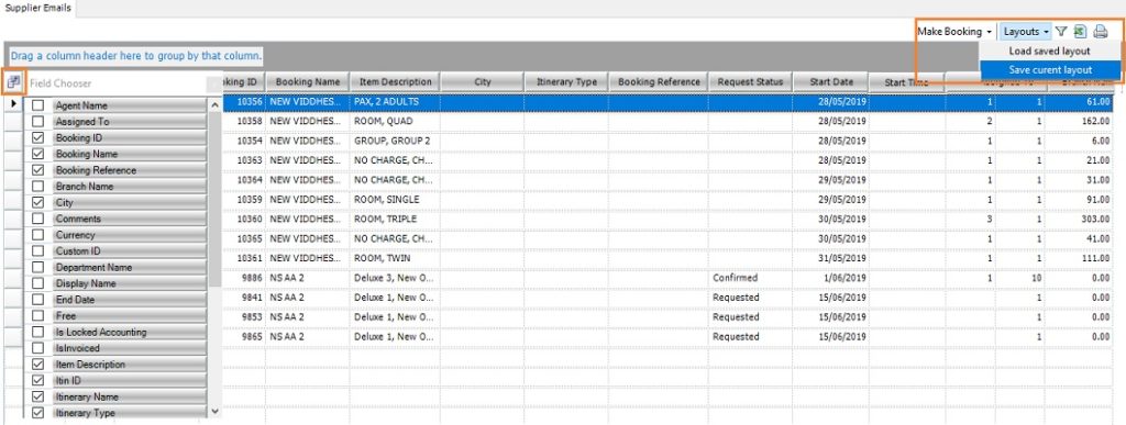 Field Chooser - Tourwriter Knowledge Base