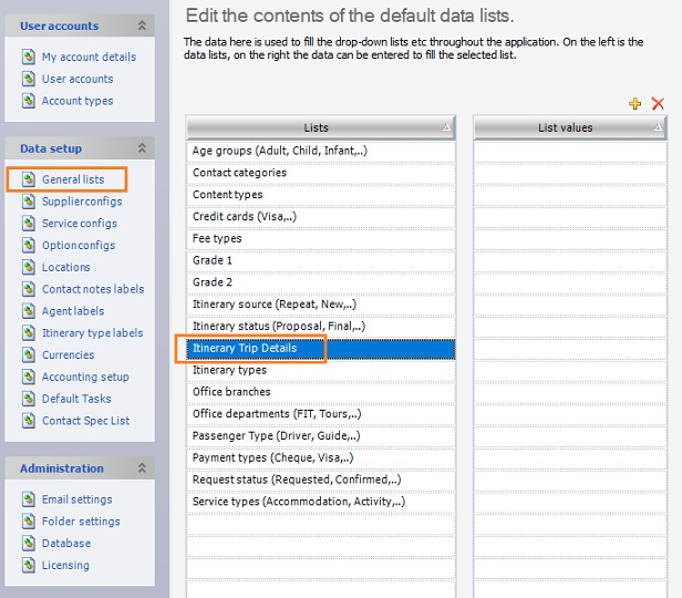 Itinerary Type 1 - Tourwriter Knowledge Base